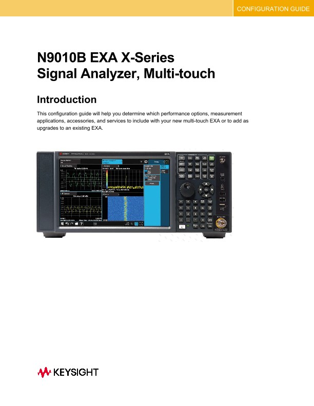 N9010B EXA X-Series Signal Analyzer, Multi-touch PDF Asset Page | Keysight